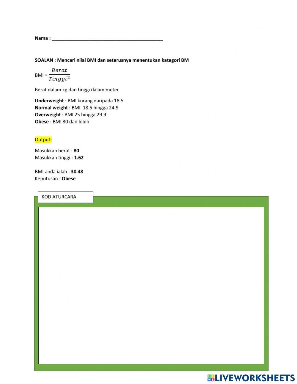 Python - latiha… | Free Interactive Worksheets | 1223492