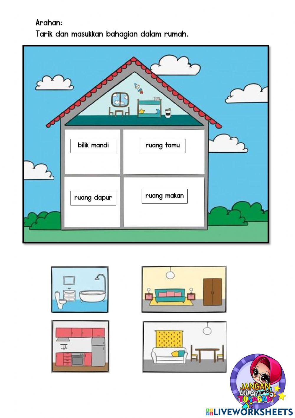 Ruang Rumah Saya | Free Interactive Worksheets | 1223630
