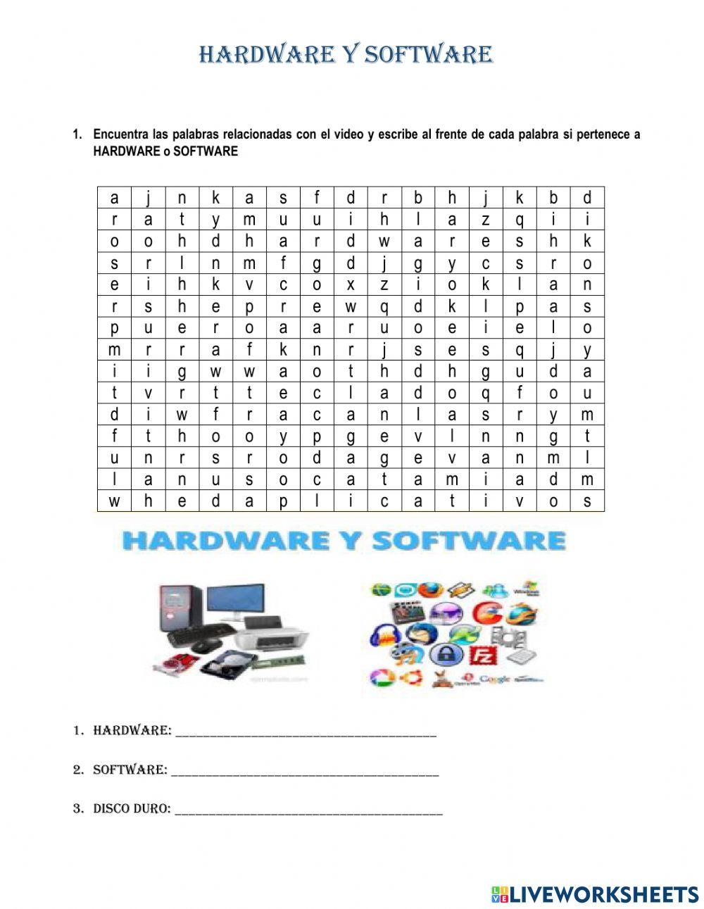 Hardware y Software exercise for segundo | Live Worksheets