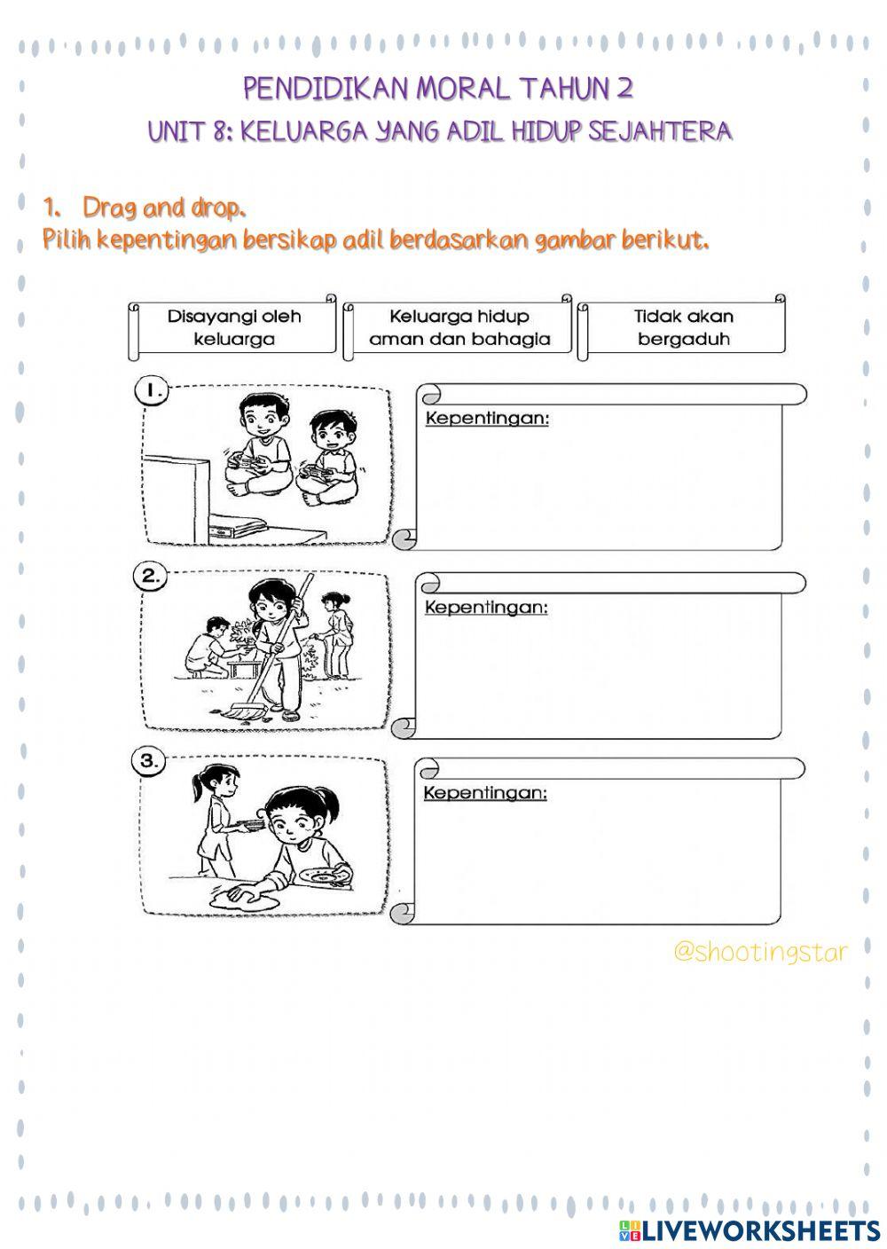 Pendidikan Moral Tahun 3 Unit 8 Interactive Worksheet Live Worksheets ...