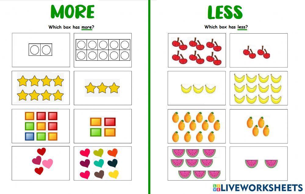 1224115 | More less | MissKarlaS | LiveWorksheets