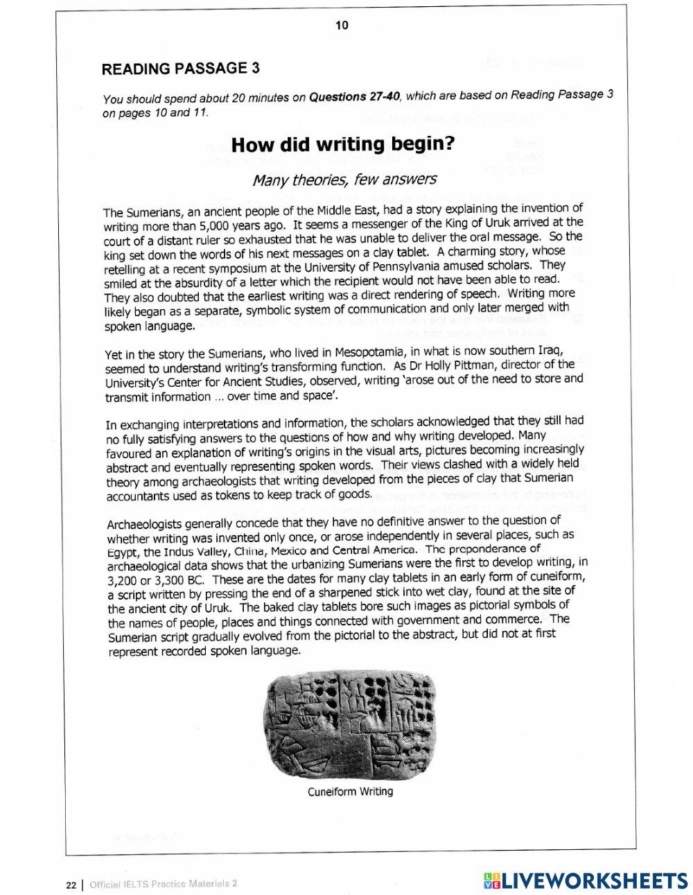 Full test Read P3 worksheet | Live Worksheets