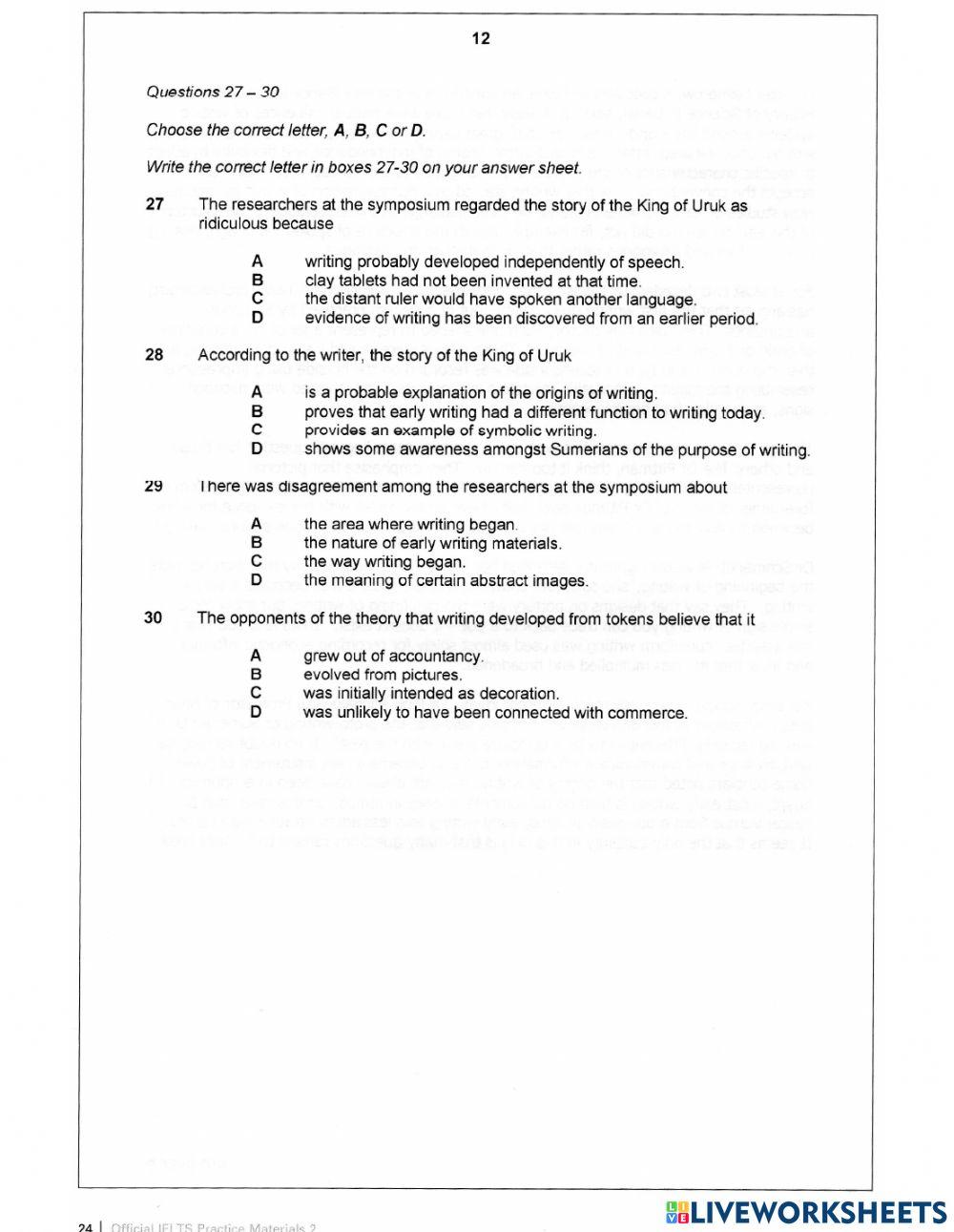 Full test Read P3 worksheet | Live Worksheets