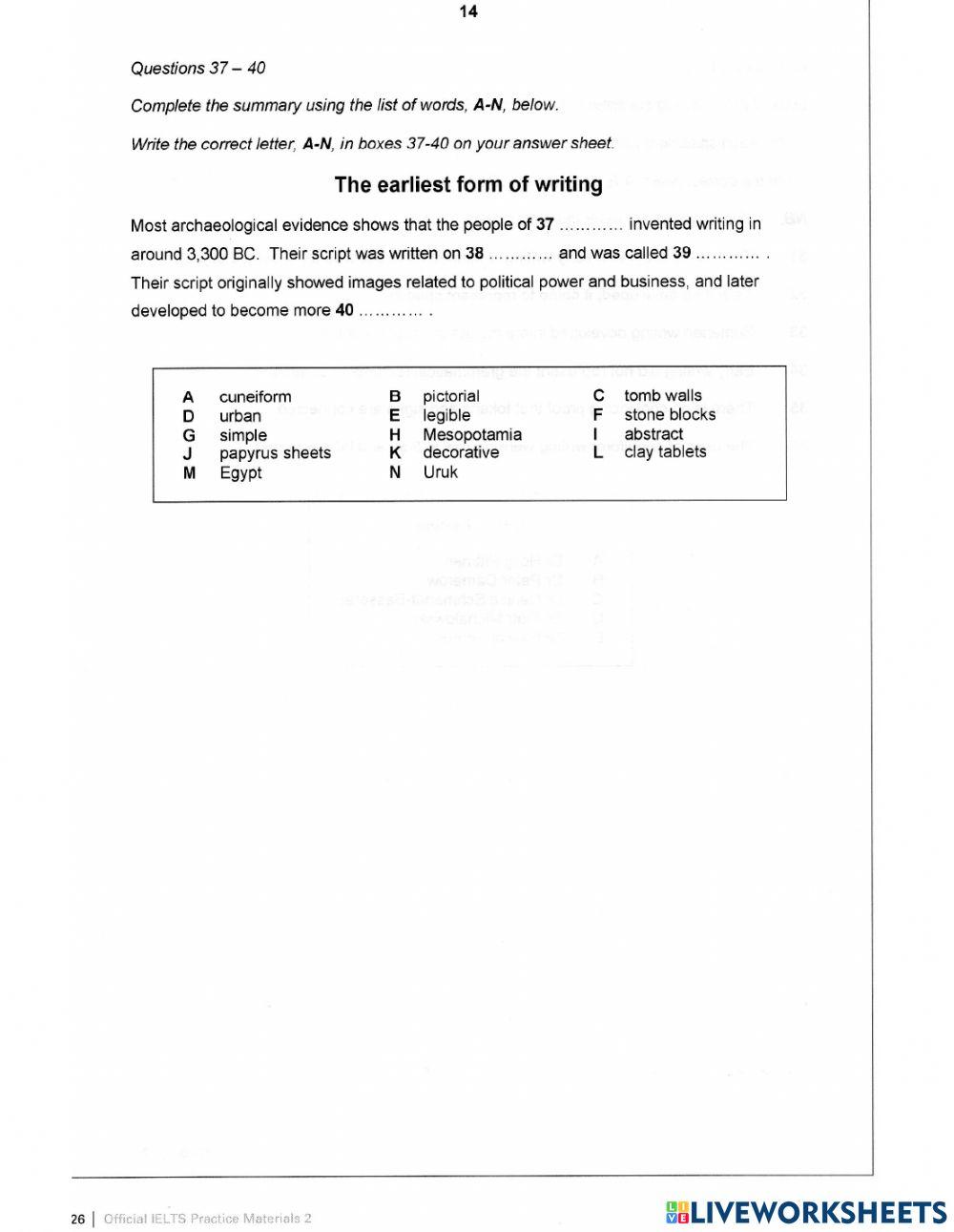 Full test Read P3 worksheet | Live Worksheets