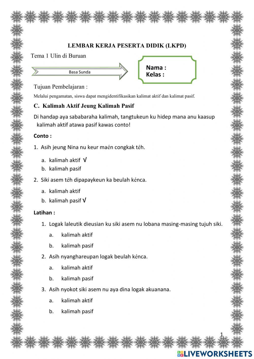 Basa Sunda Pela… | Free Interactive Worksheets | 1224425