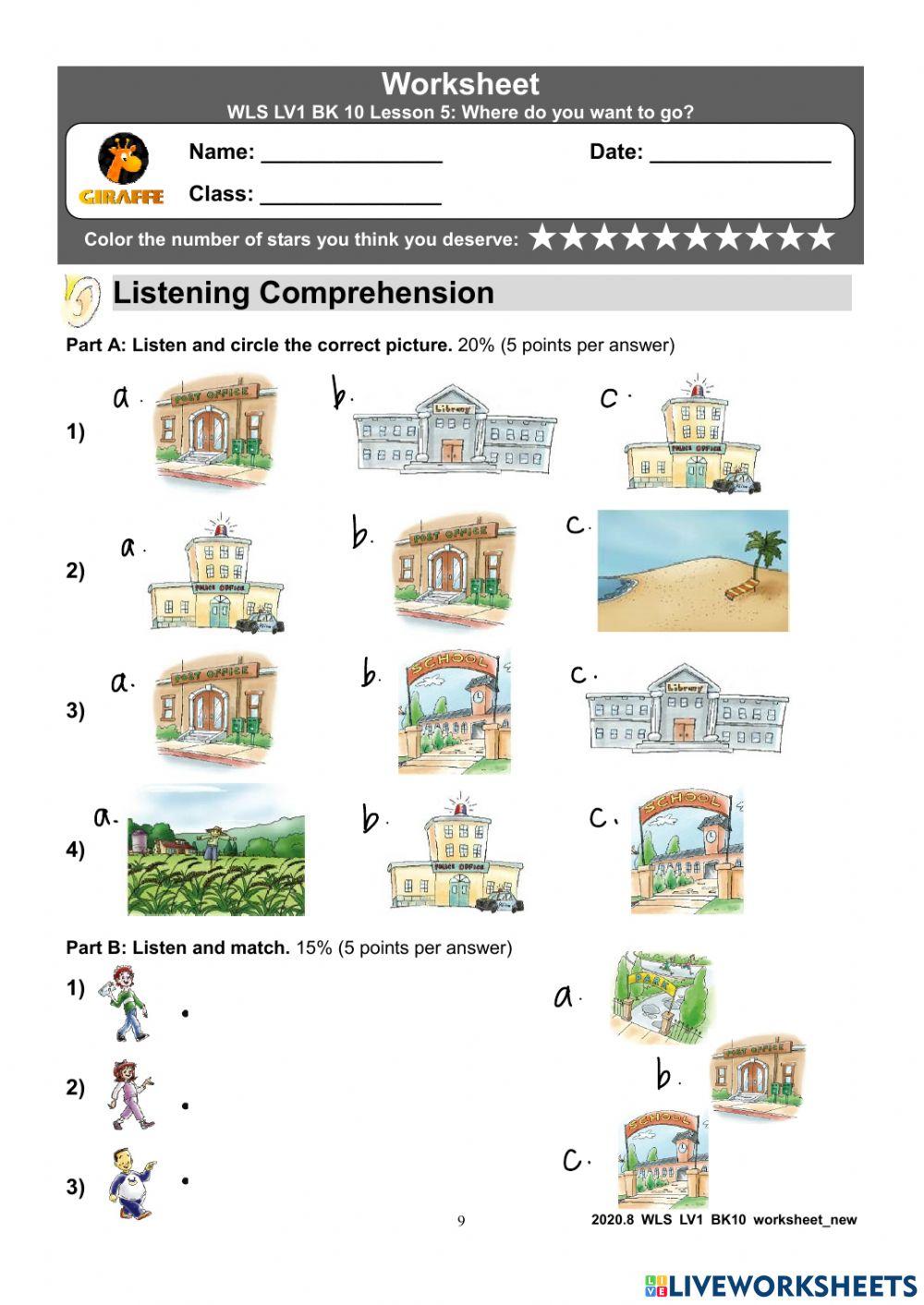 WL1 B10 Lesson 5 Worksheet worksheet | Live Worksheets