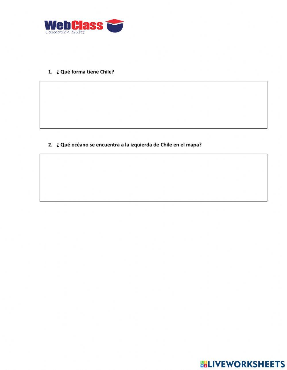 Chile en el mapa 1224694 | CMSO | Live Worksheets