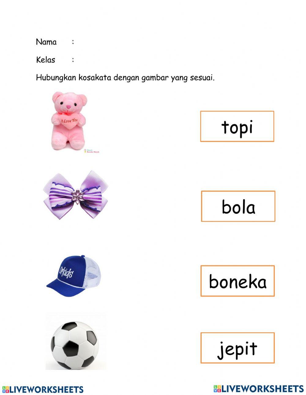 Menghubungkan interactive worksheet | Live Worksheets