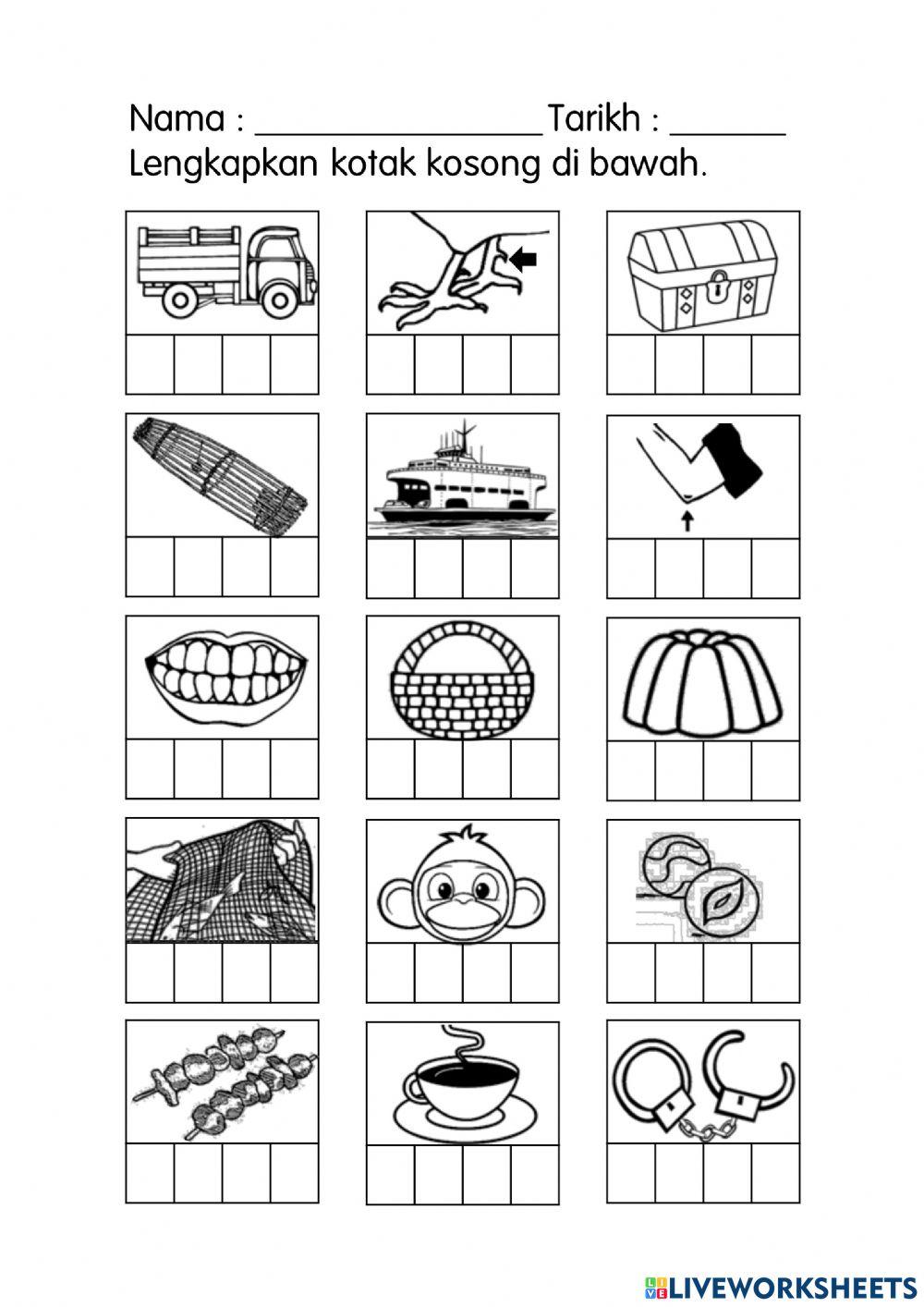 Latihan mengeja sukukata terbuka worksheet | Live Worksheets