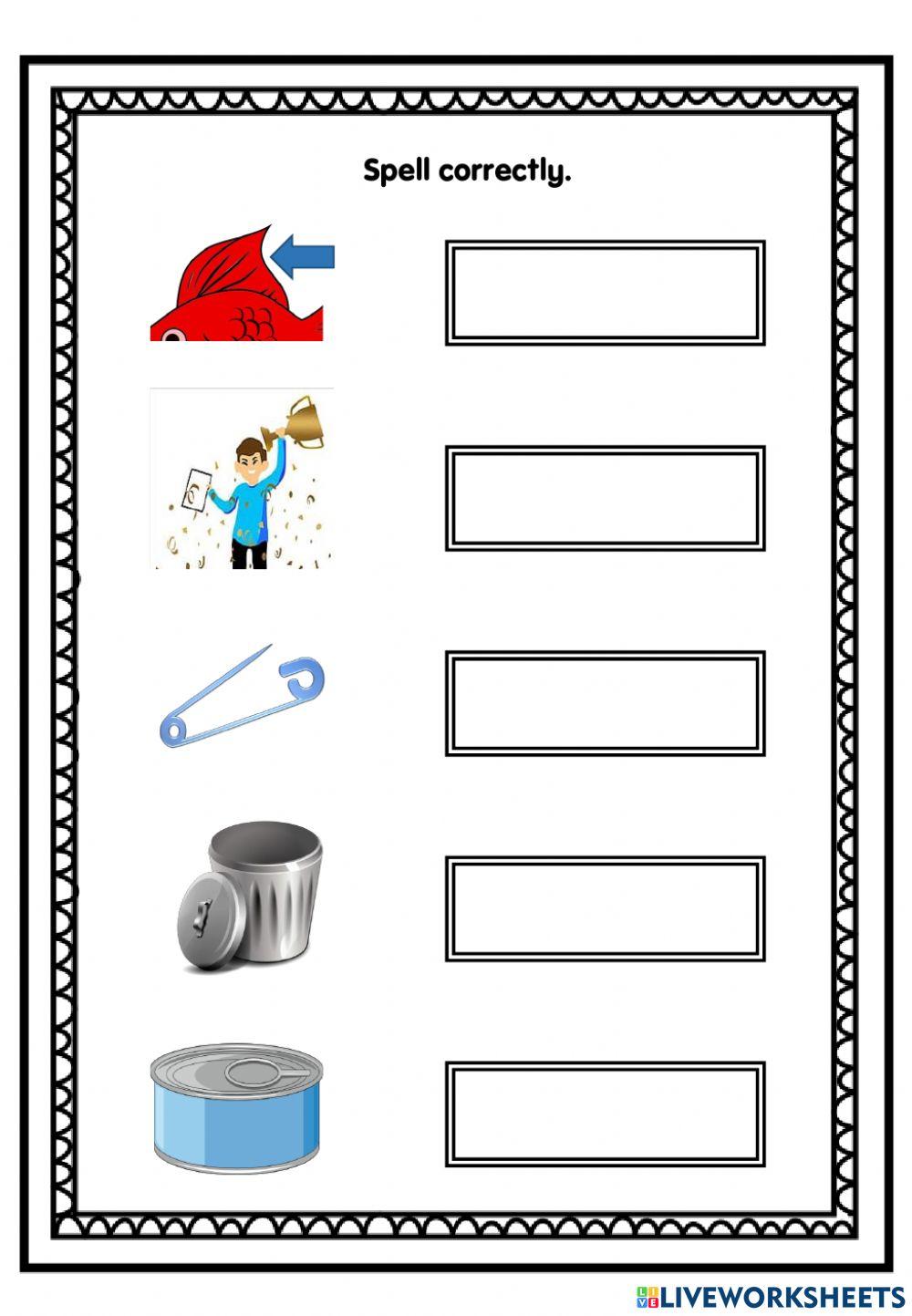 Spell correctly interactive worksheet | Live Worksheets