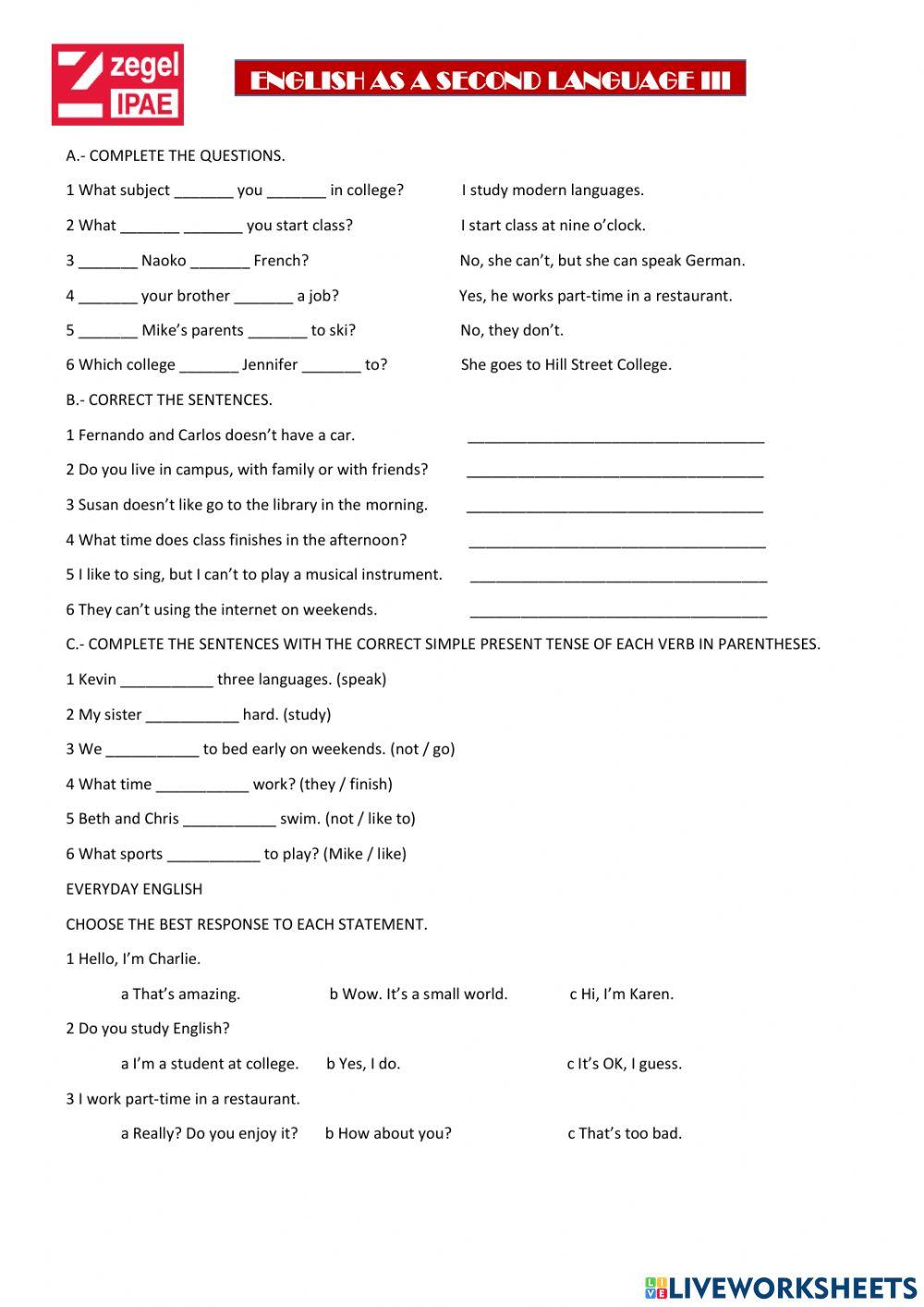 ESL III - REVIEW 1 6675474 | MARTHAPALACIOS11 | Live