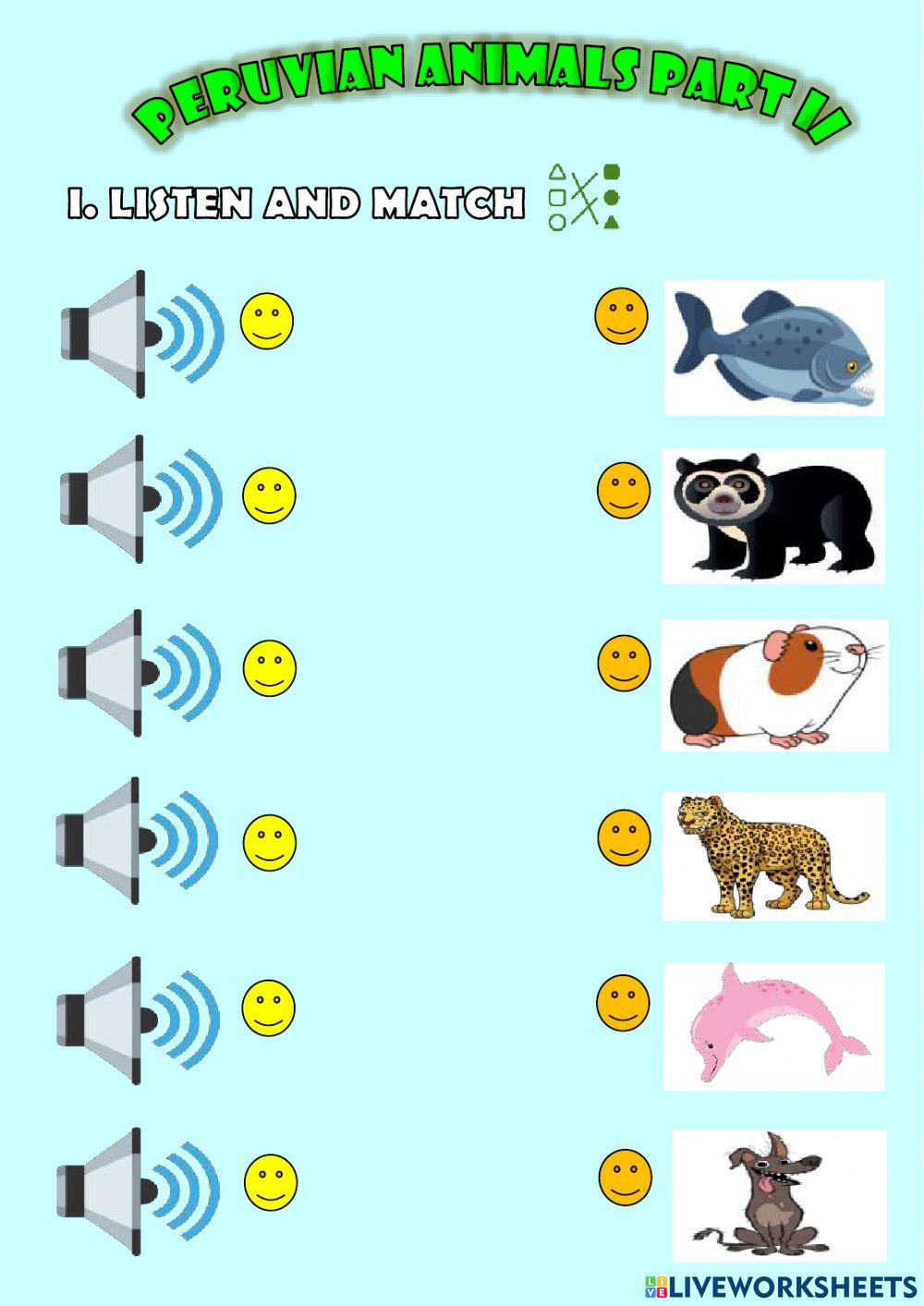 Peruvian animals part ii worksheet | Live Worksheets