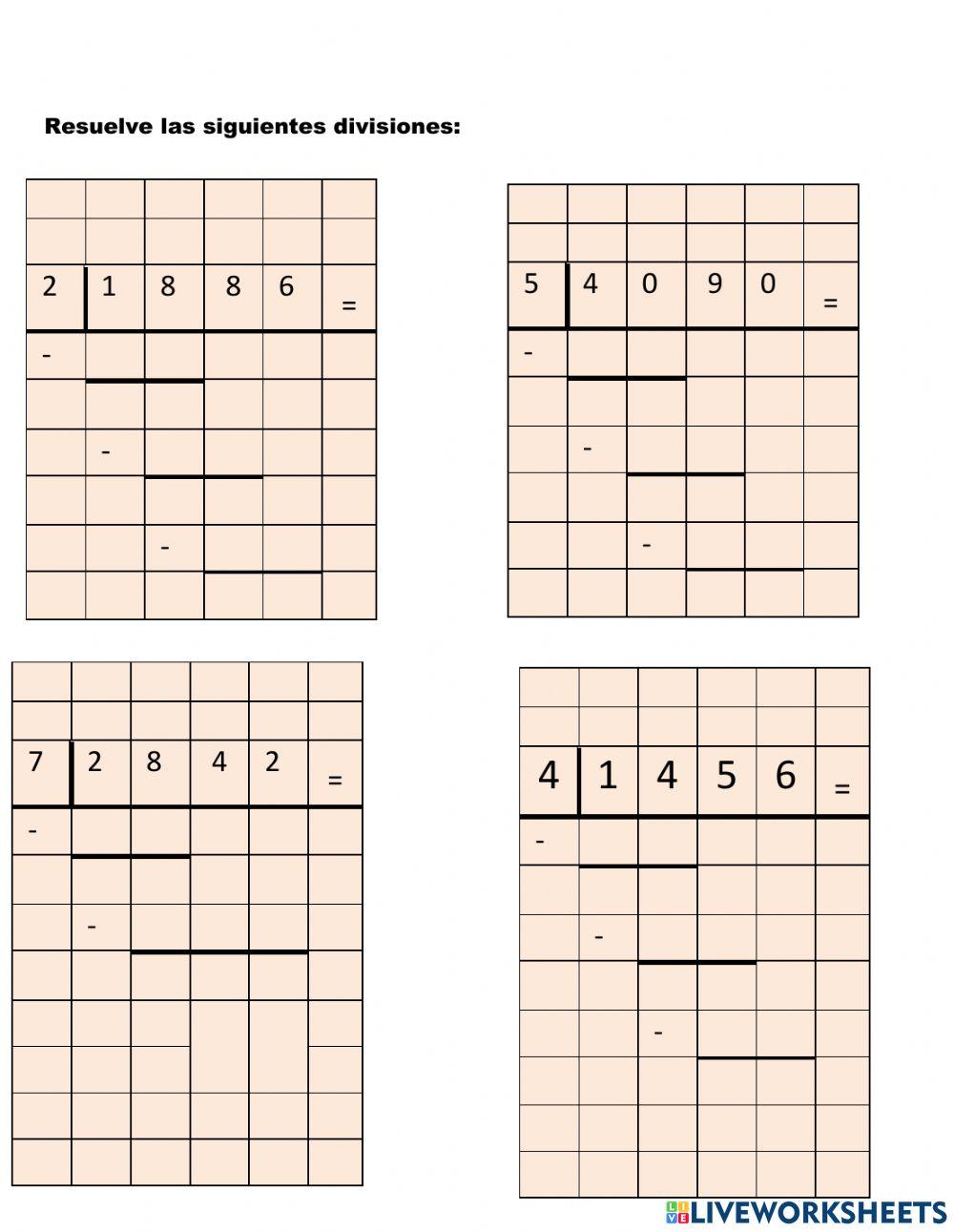 División online exercise for 4° /5° | Live Worksheets
