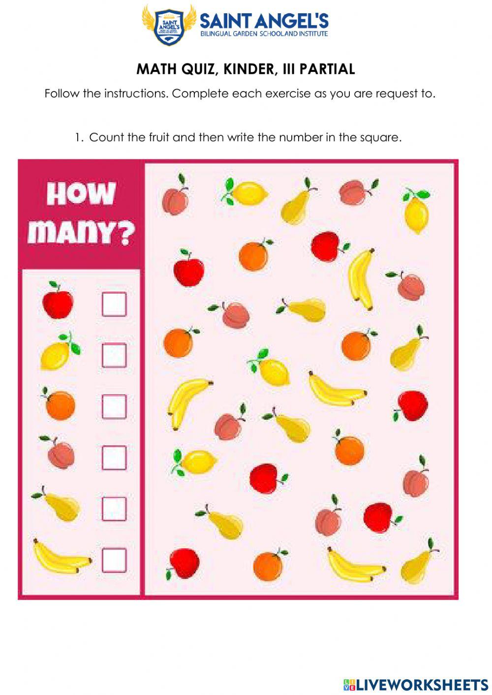 Matching numbers worksheet for preschool | Live Worksheets