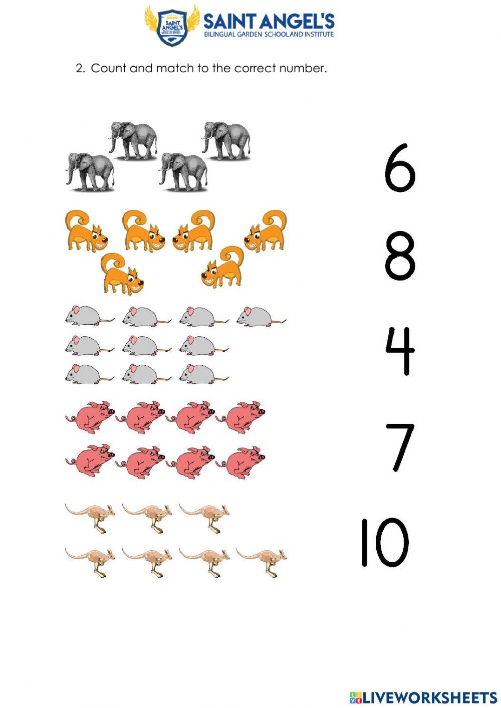 Matching Numbers Worksheet For Preschool Live Worksheets matching-numbers-worksheet-for-preschool-live-worksheets