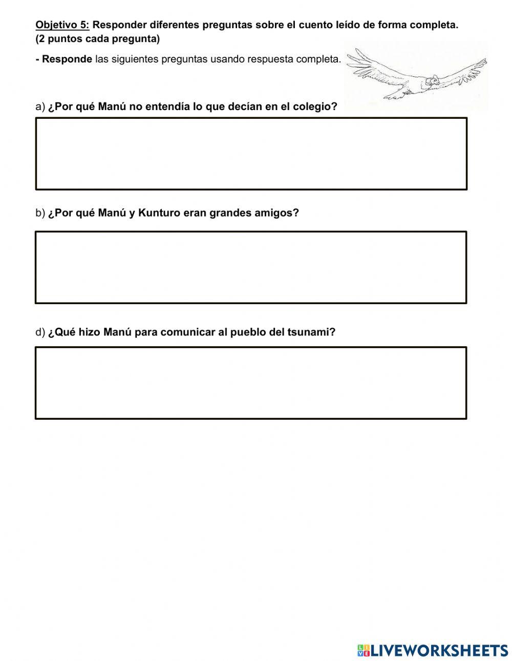 EVALUACIÓN LA HISTORIA DE MANÚ 3791804 | Francisca