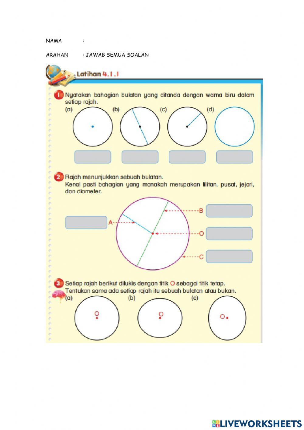 Unit 4 Bulatan worksheet | Live Worksheets