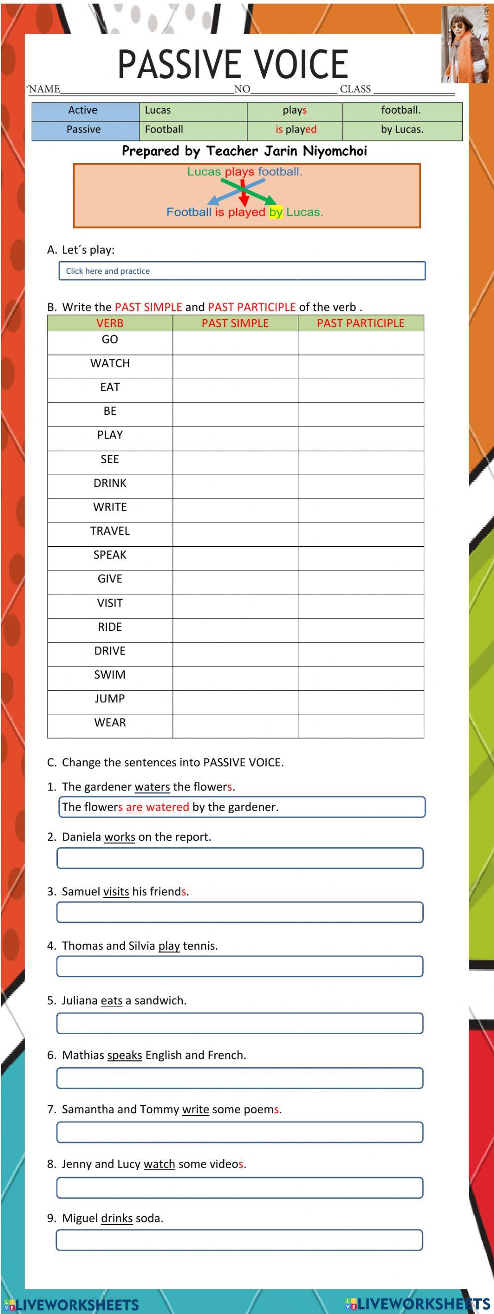 Passive Voice 5144167 | Krujarin1960 | Live Worksheets