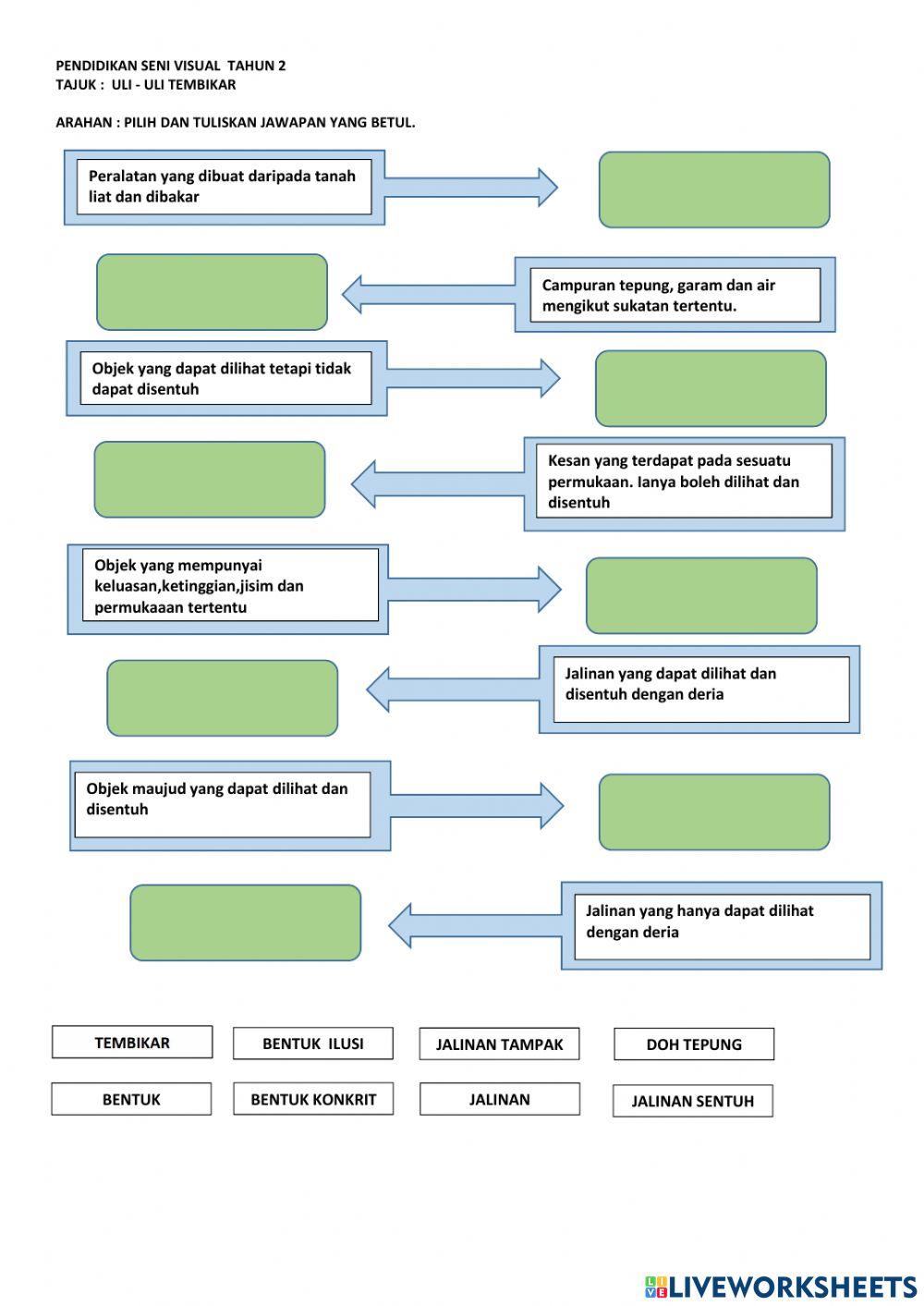 PSV TAHUN 2 - ULI - ULI TEMBIKAR online exercise for | Live Worksheets