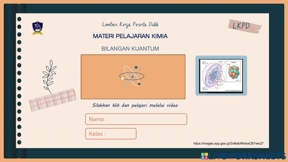 Bilangan Kuantum | Free Interactive Worksheets | 1327370
