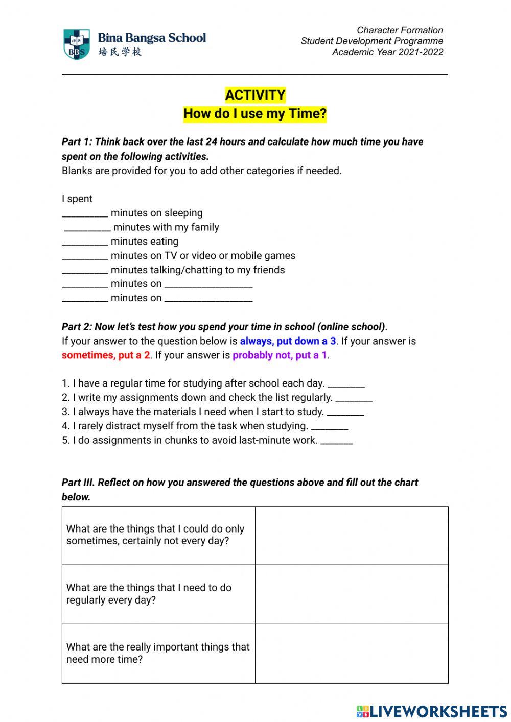 P4 Wisdom FTP Time Worksheet worksheet | Live Worksheets