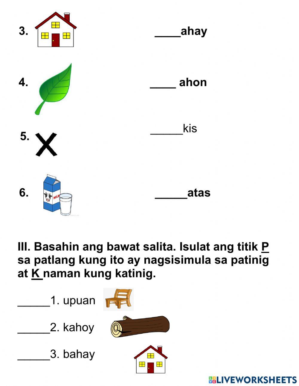 1st Qtr. Quiz no. 1 in Pagbasa 1 online exercise for | Live Worksheets