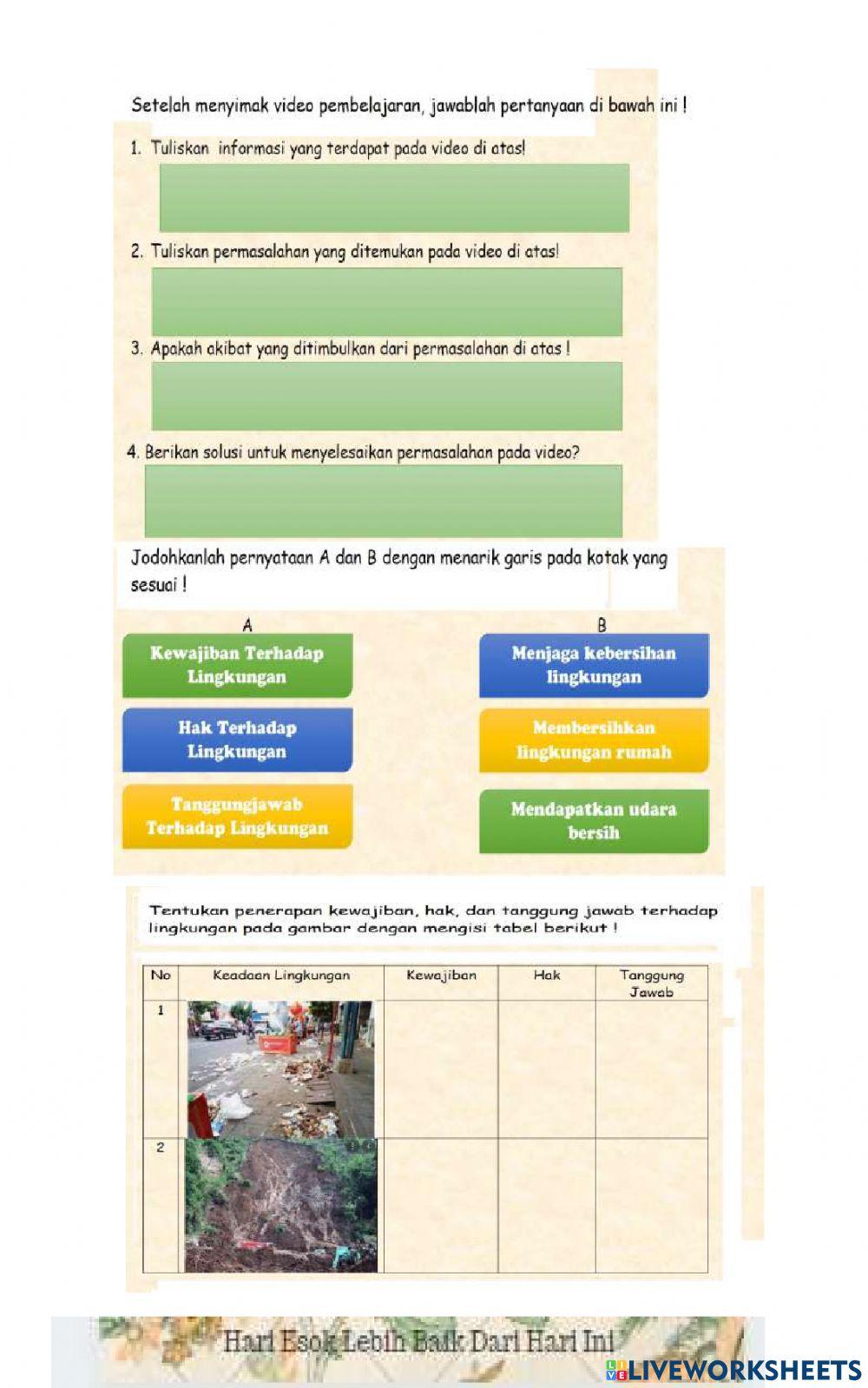 LKPD Tema 2 Sub Tema 3 PB 2 - 3 worksheet | Live Worksheets