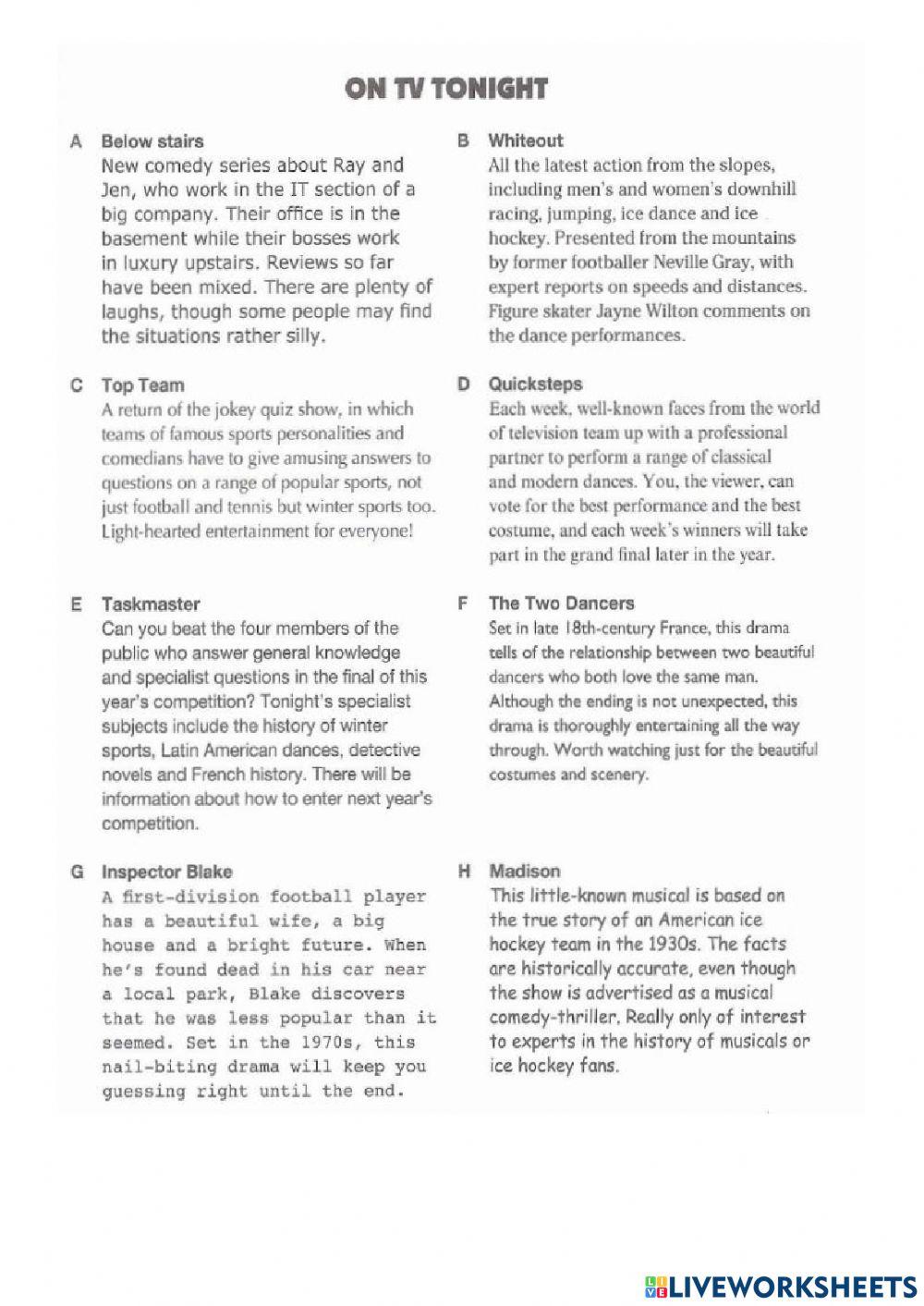 7c Test 2 Worksheet | Live Worksheets