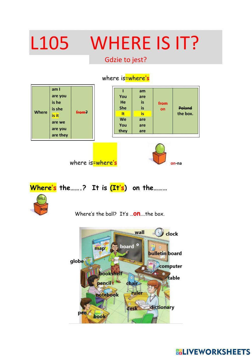 L110Where is it? worksheet | Live Worksheets