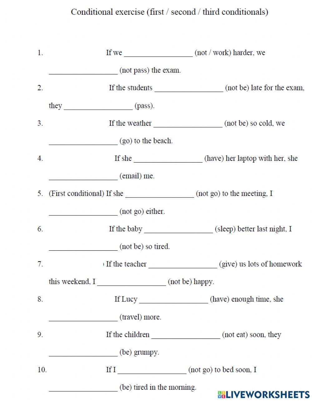 All conditionals | Free Interactive Worksheets | 1327865