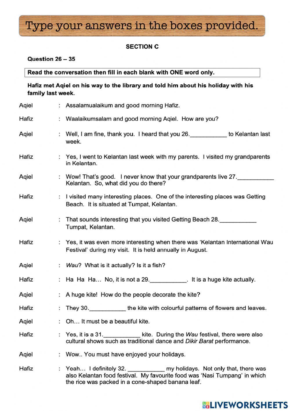 English - PSR P… | Free Interactive Worksheets | 1327964