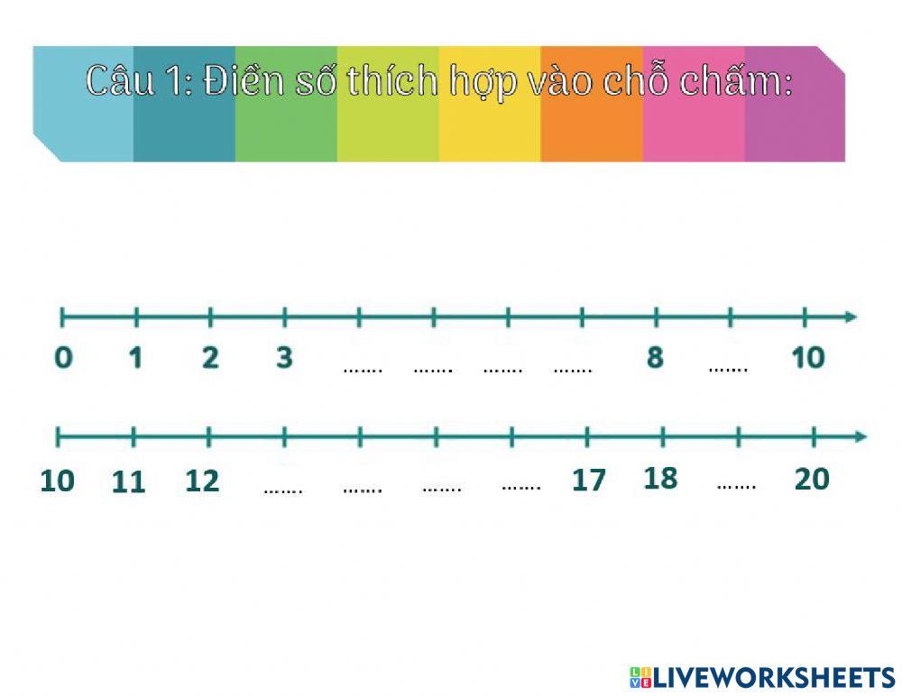Toán tiết 3 - Tia số worksheet | Live Worksheets