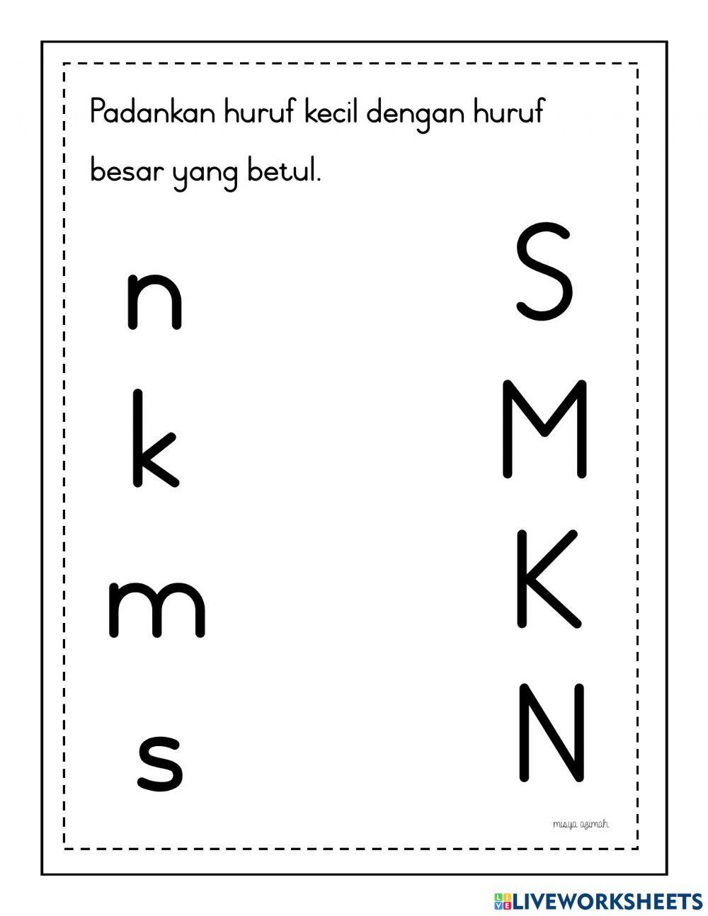 Mengenal huruf besar activity | Live Worksheets