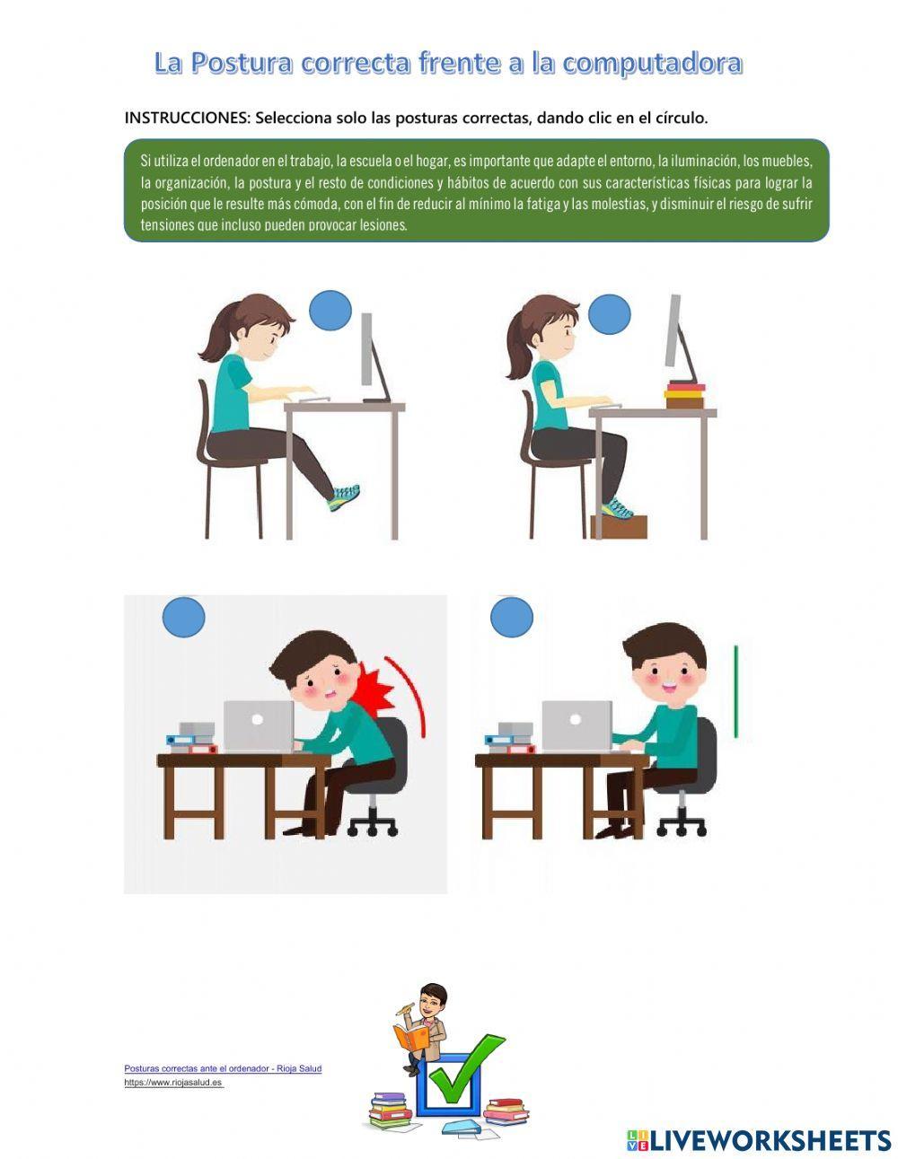 Postura correct… | Free Interactive Worksheets | 1328471