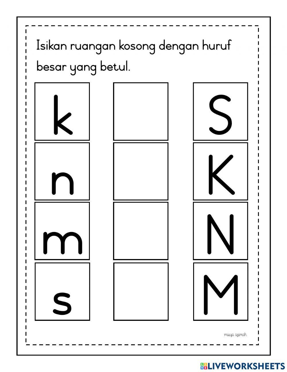 Mengenal huruf besar interactive exercise for PRASEKOLAH | Live Worksheets