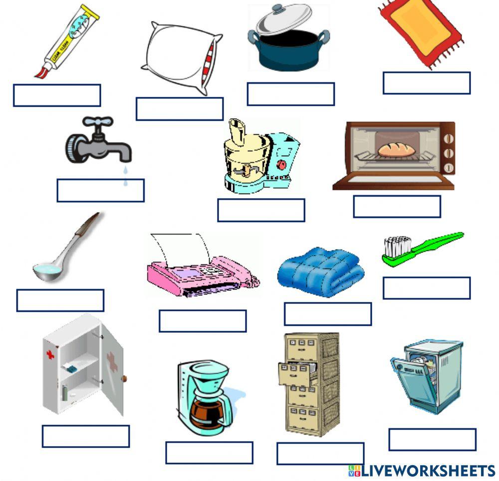 House and office objects online exercise for | Live Worksheets