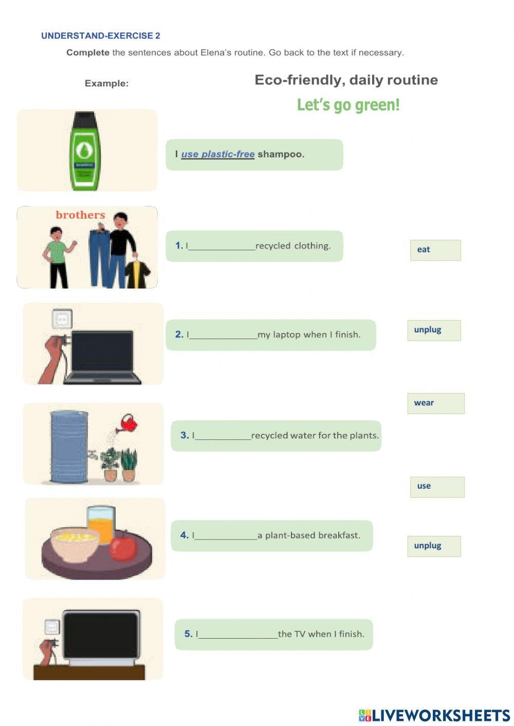 Let-s go green | EUFEMIAMZ | Live Worksheets