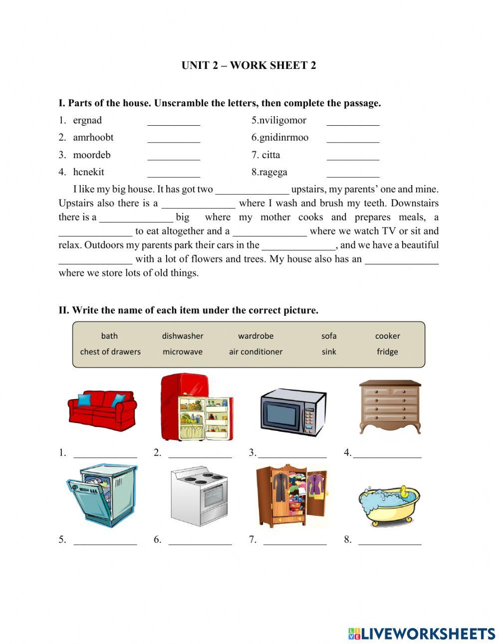 Unit 2 - Worksheet 2 - Grade 6 worksheet | Live Worksheets