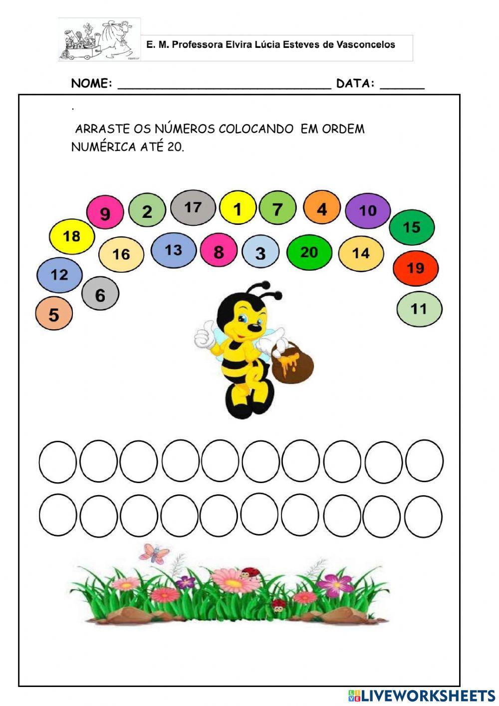 Ordem numérica online activity for 1 | Live Worksheets