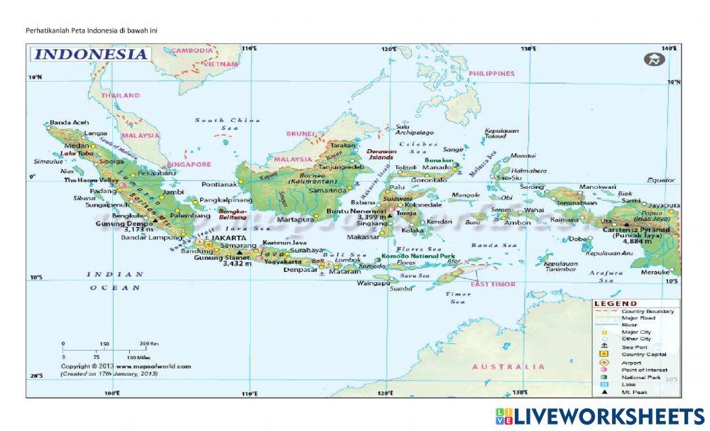 Peta Laut Indonesia worksheet | Live Worksheets