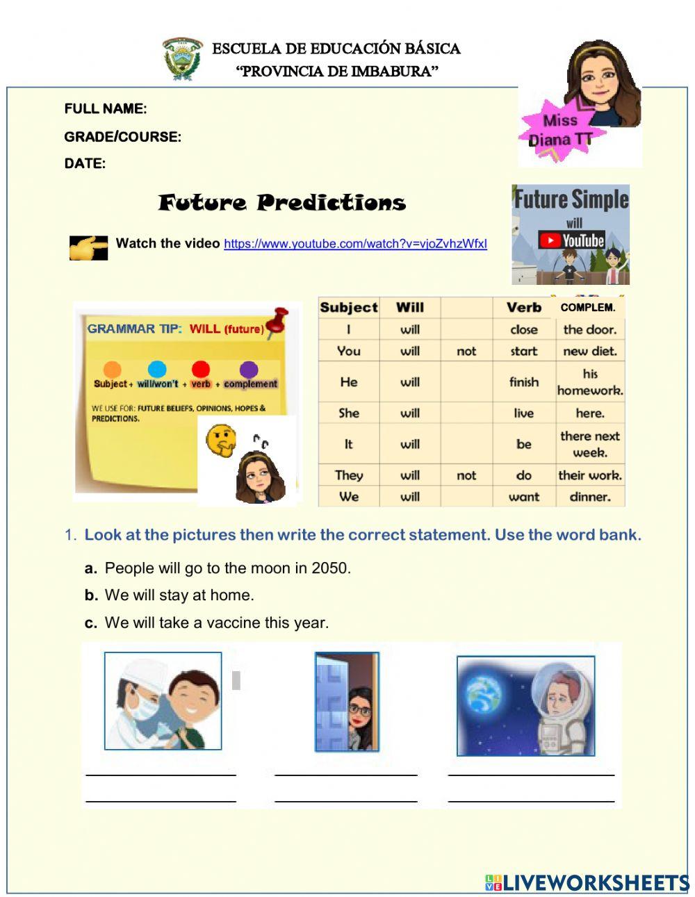 1330624 | Will grammar | MissDianaTT | LiveWorksheets