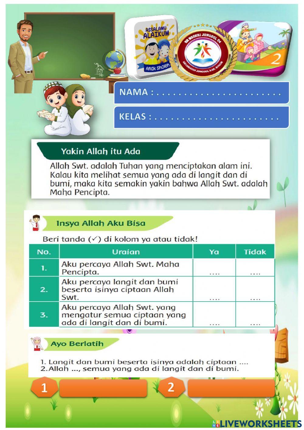 Yakin Allah Itu Ada worksheet | Live Worksheets