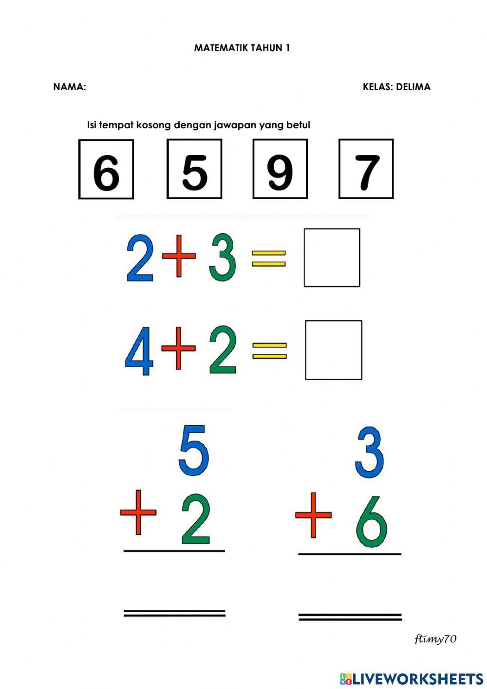 Operasi Tambah Terus worksheet | Live Worksheets