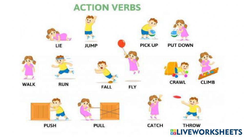 Action verbs 6698833 | Terine2020 | Live Worksheets