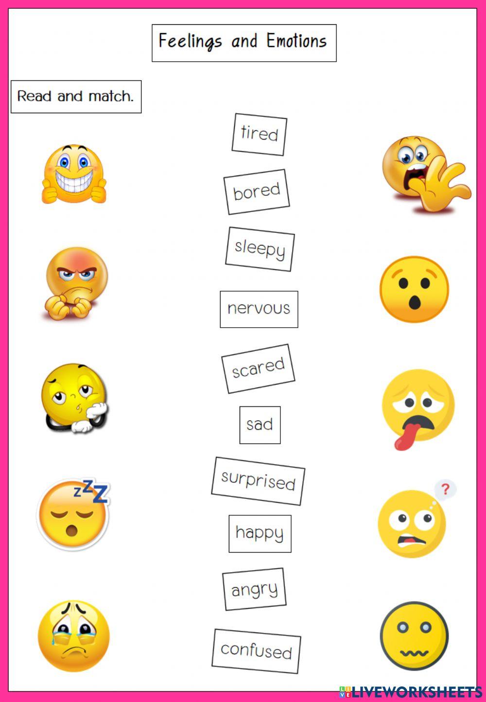 feelings and emotions online exercise for | Live Worksheets