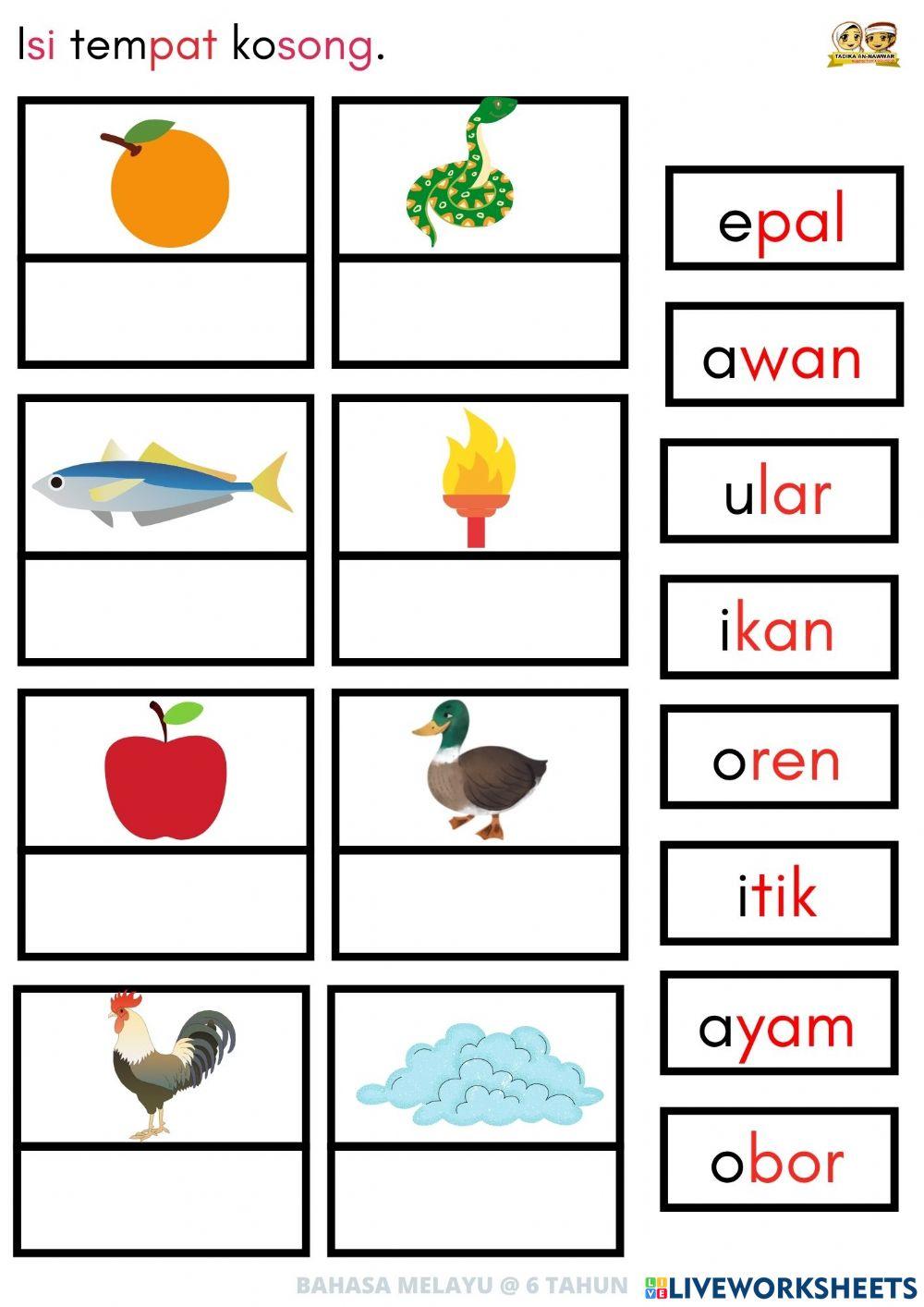 Suku Kata Interactive Worksheet Live Worksheets
