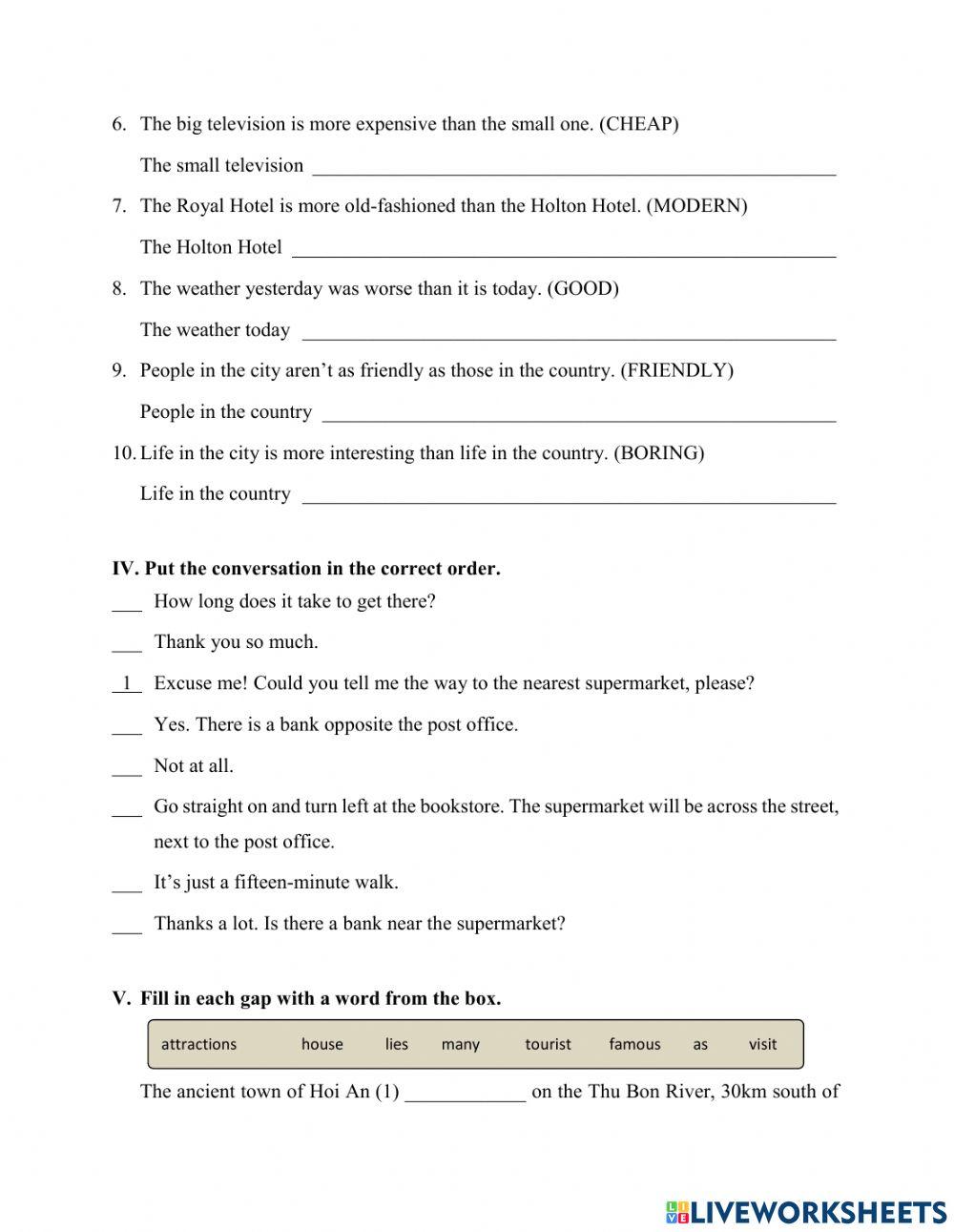 Unit 4 - Worksh… | Free Interactive Worksheets | 1335484