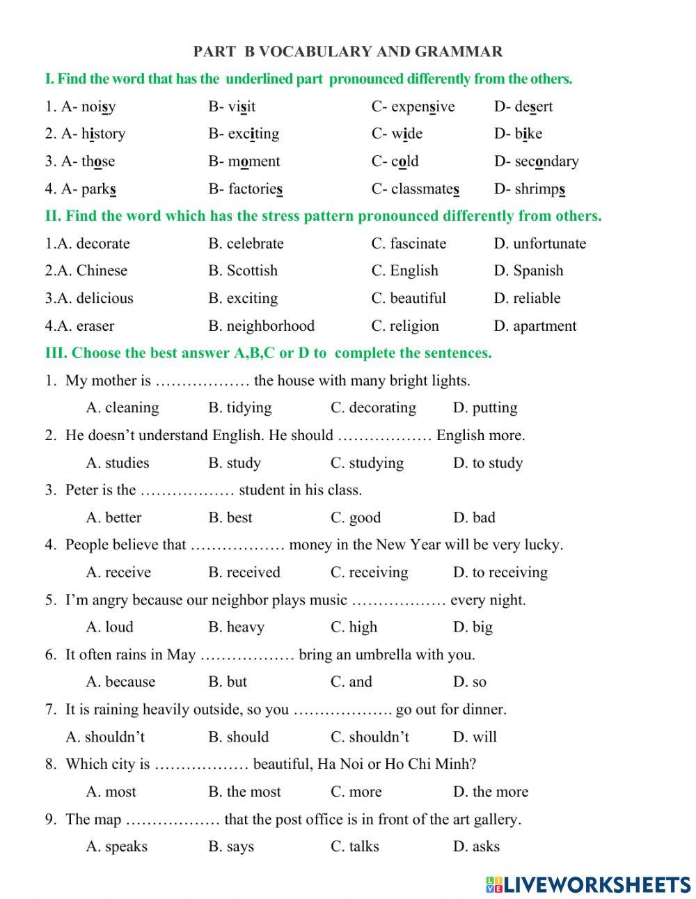 G6-U1-Global-Full test 1 worksheet | Live Worksheets