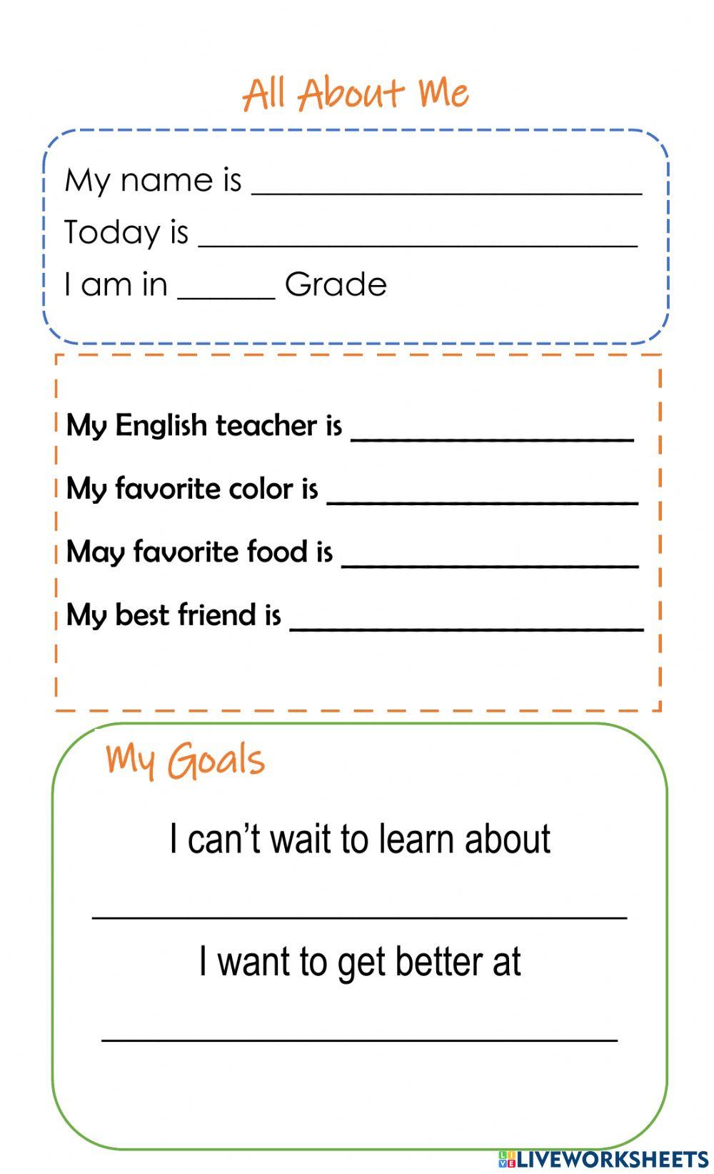 Myself | Free Interactive Worksheets | 1332756