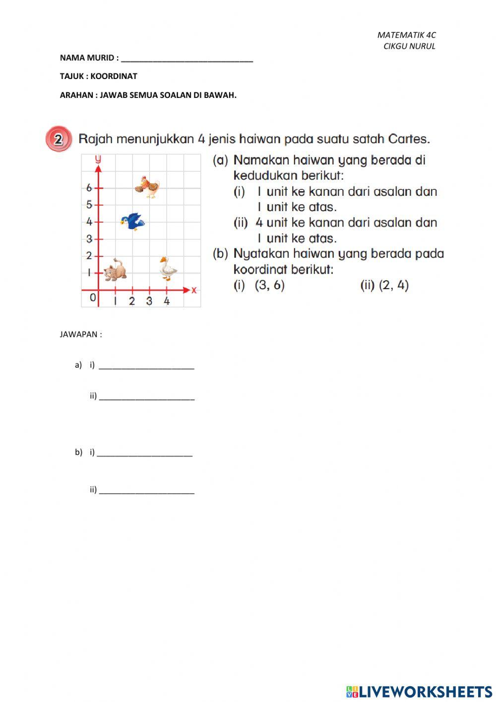 Matematik online exercise for KSSMPK | Live Worksheets